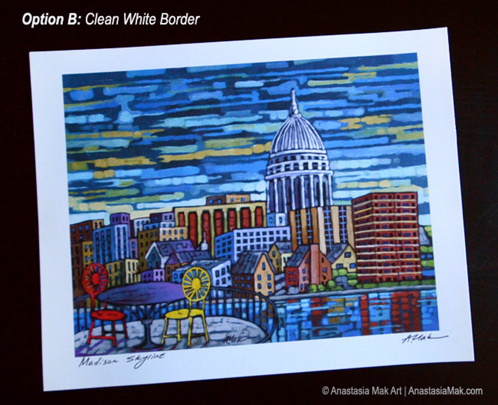 Madison Skyline, Madison Print, Madison Wisconsin, Union Terrace, by ...