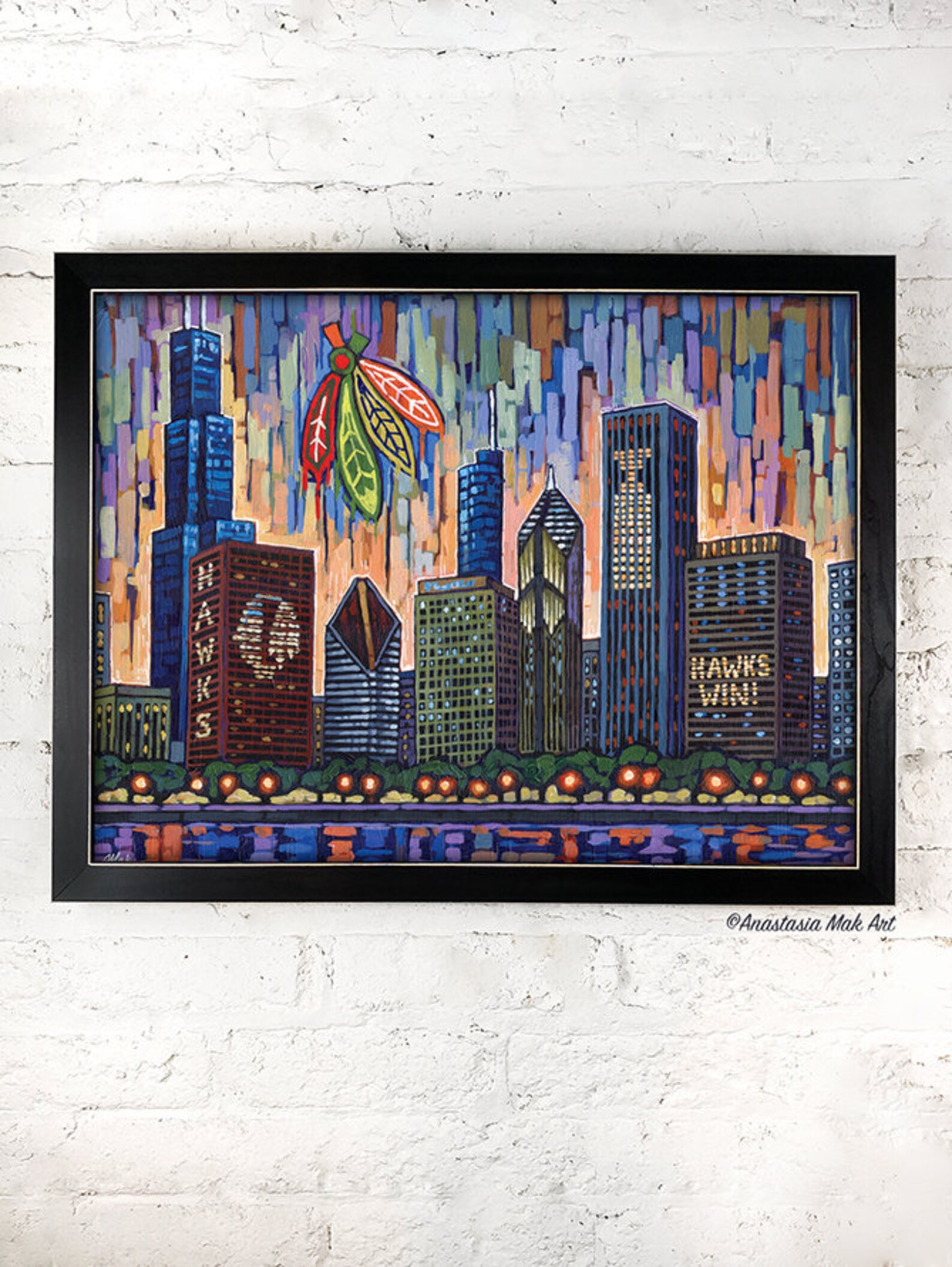Chicago Blackhawks Art Print Chicago Hockey Blackhawks - Etsy