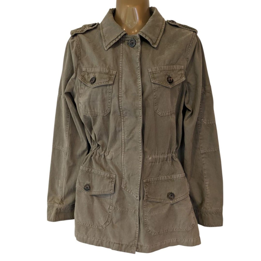 Safari Jacket Cargo Utility Military Army Green Banana Republic ...