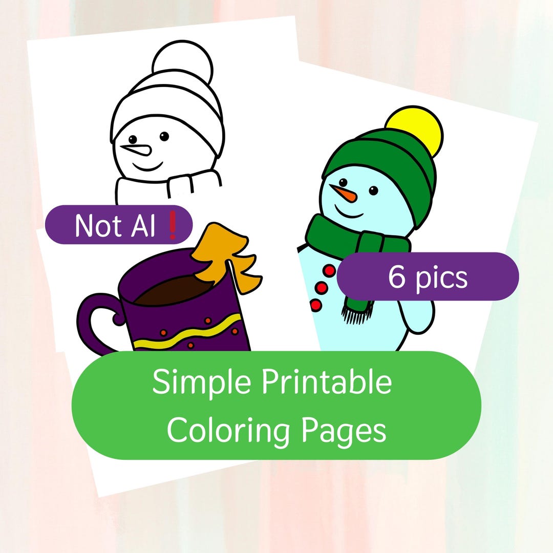 Simple Printable Coloring Pages Digital Coloring Template Instant ...