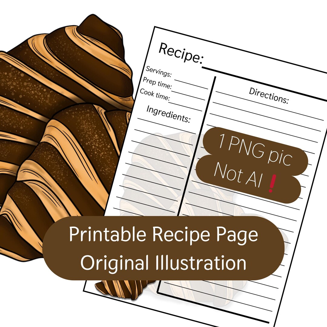 Printable Recipe Page | Digital Recipe Template | Instant Download ...