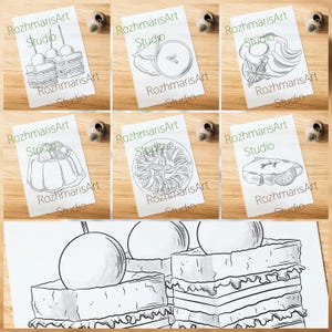 Printable Coloring Food Page Digital Coloting Template Instant Download ...
