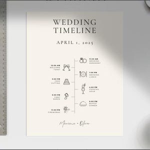 Elegant Simple Wedding Timeline - Etsy