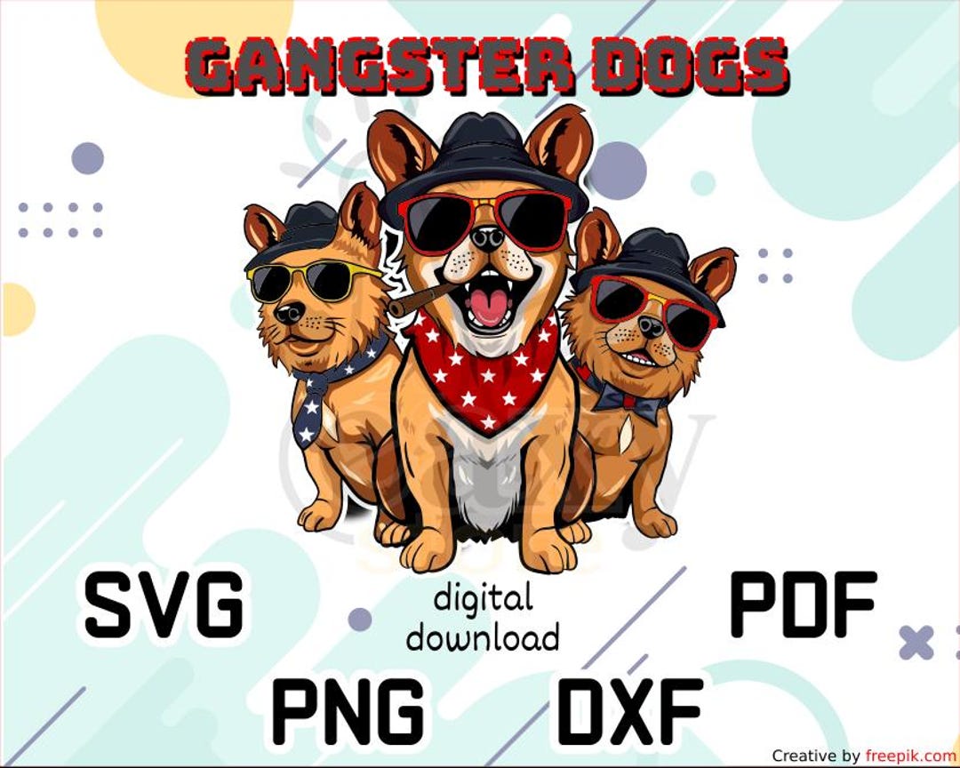Gangster Corgi SVG | Cool Dog Vector | Digital Download for Lasercut ...