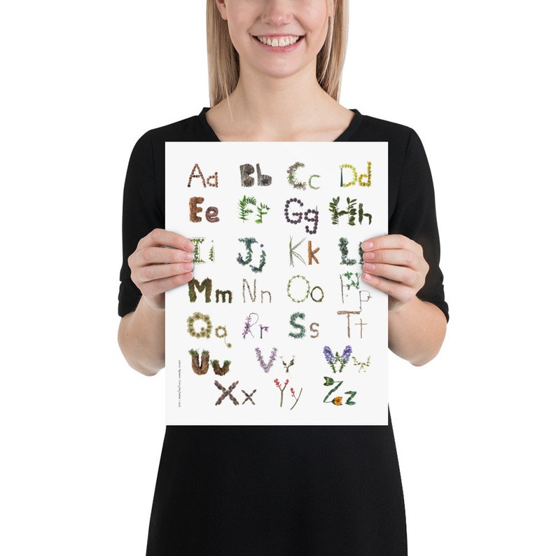 Woodland Alphabet Poster Phonetic Alphabet Poster Nature - Etsy