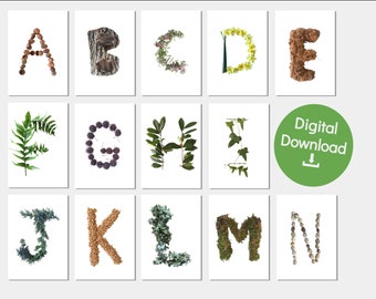 Woodland Alphabet Poster Phonetic Alphabet Poster Nature - Etsy