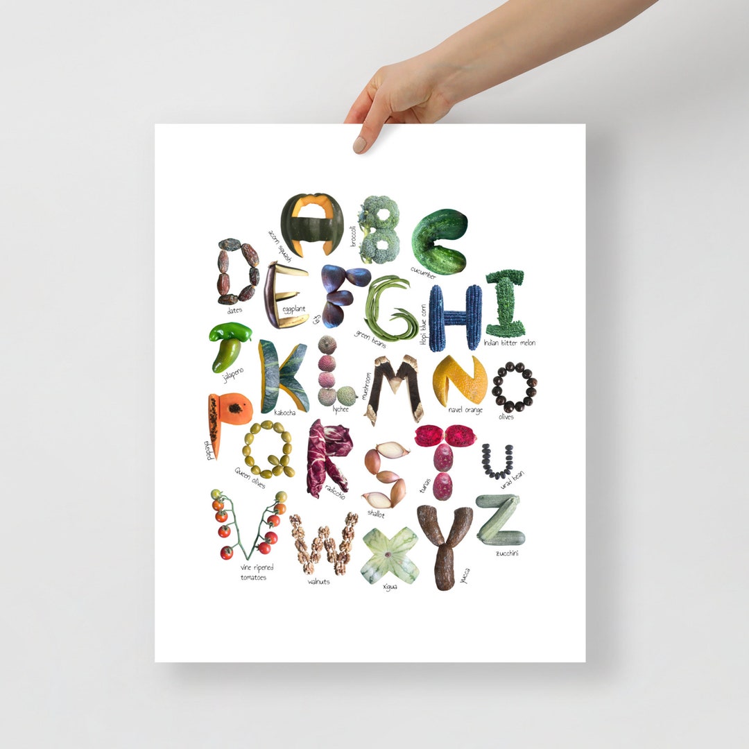 Fruit and Vegetable Alphabet Poster - Etsy