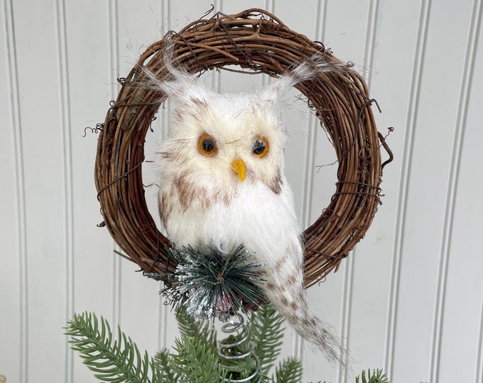 Great Horned Owl, Owl Tree Topper, Owl Tabletop Tree Topper, Gift for ...
