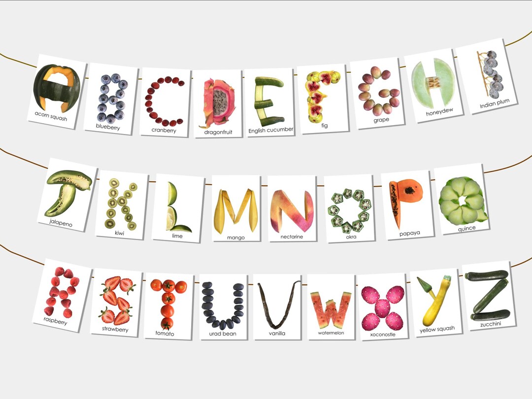 Printable Fruits and Vegetables Alphabet Phonetic Embedded - Etsy Australia