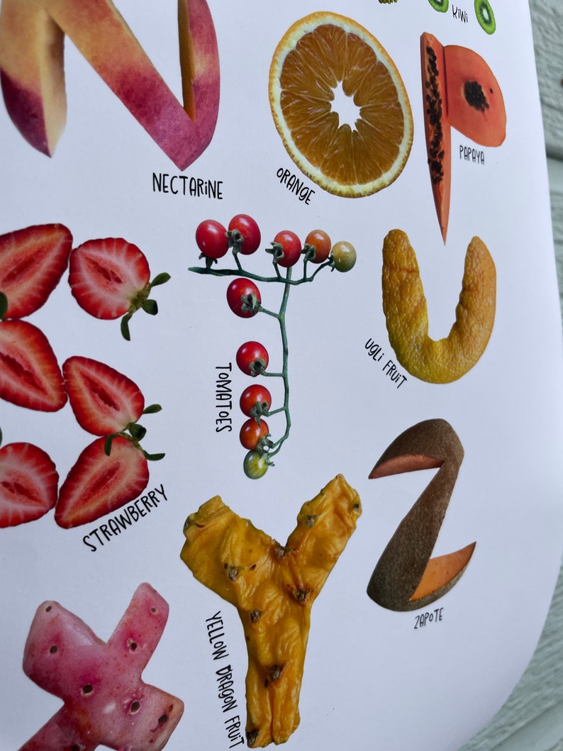 Fruit Alphabet Poster - Educational Nursery Wall Art - ABC Learning ...