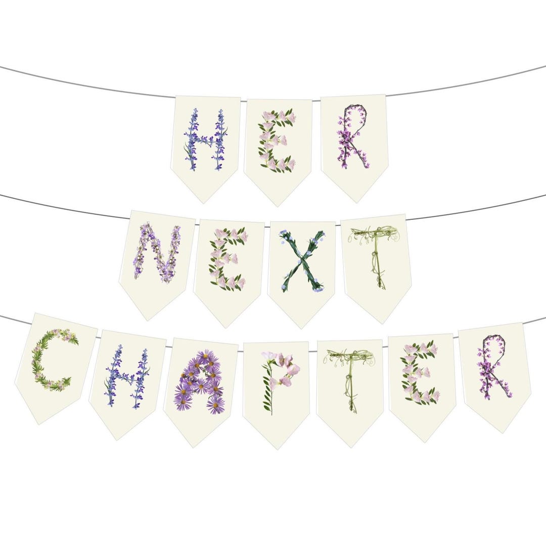 Personalizable Her Next Chapter Banner | Bridal Shower | Bachelorette ...