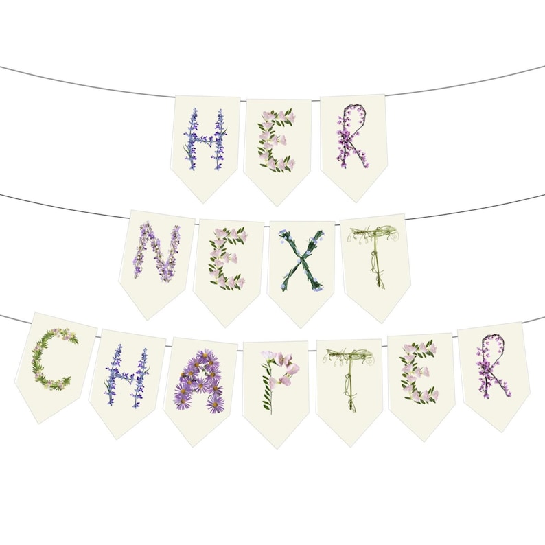 Personalizable Her Next Chapter Banner | Bridal Shower | Bachelorette ...