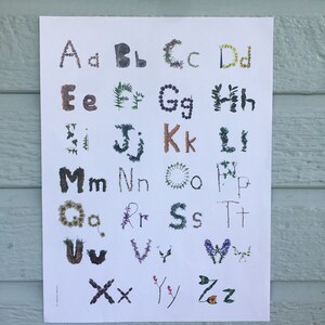Digital Woodland Alphabet Poster Botanical Alphabet Poster - Etsy