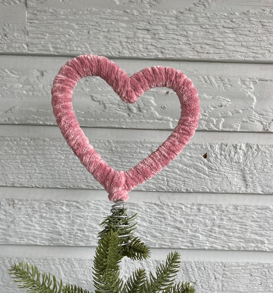 Dusty Pink Valentine Tree Topper - Small, Medium or Large Heart Topper ...
