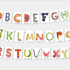Printable Fruits and Vegetables Alphabet Labeled With Food Names ...