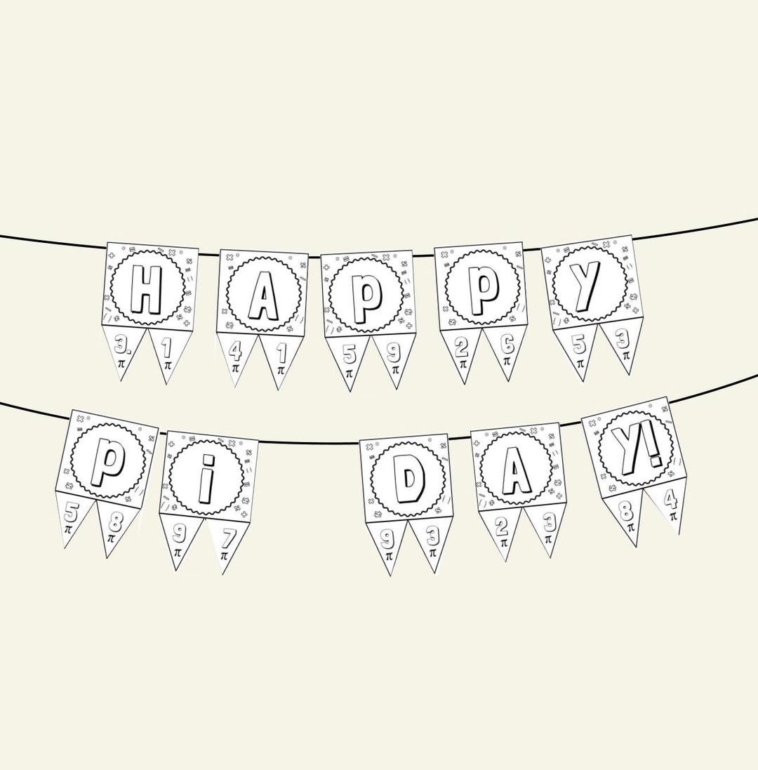Pi Day Banner | Pi Day Coloring Page Make Your Own Banner | Einstein's ...