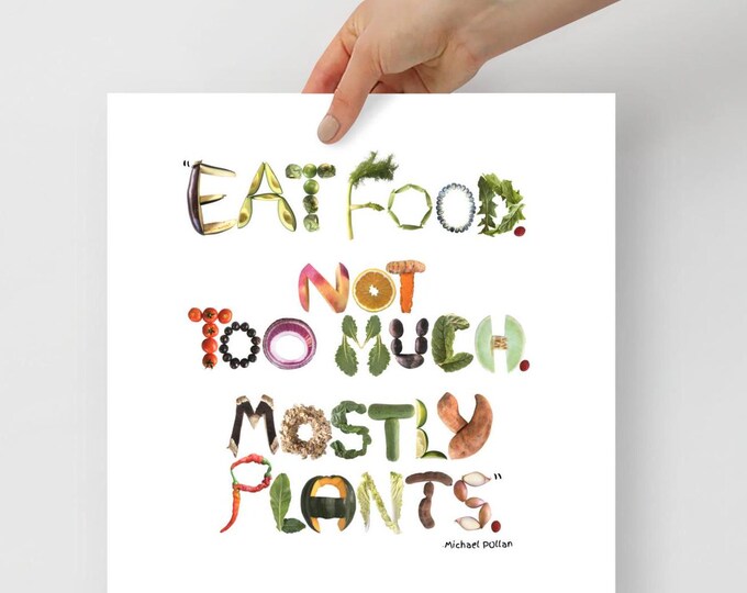 Eat Food Not Too Much Mostly Plants Healthy Food Quote - Etsy