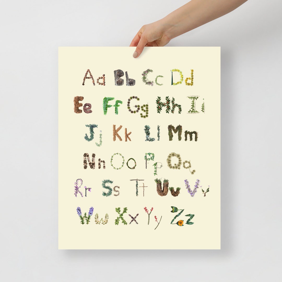 Nature Alphabet Poster With Upper and Lower Case Letters Made With ...