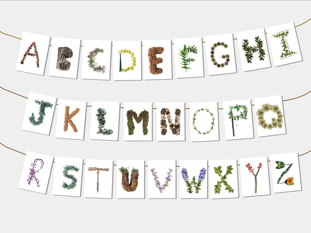 Nature Alphabet Letters Printable Earth Day Theme - Etsy