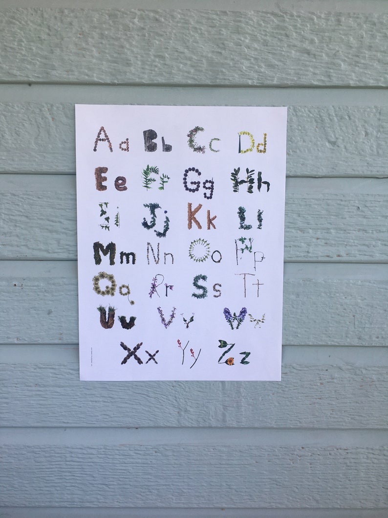 Digital Woodland Alphabet Poster Botanical Alphabet Poster - Etsy