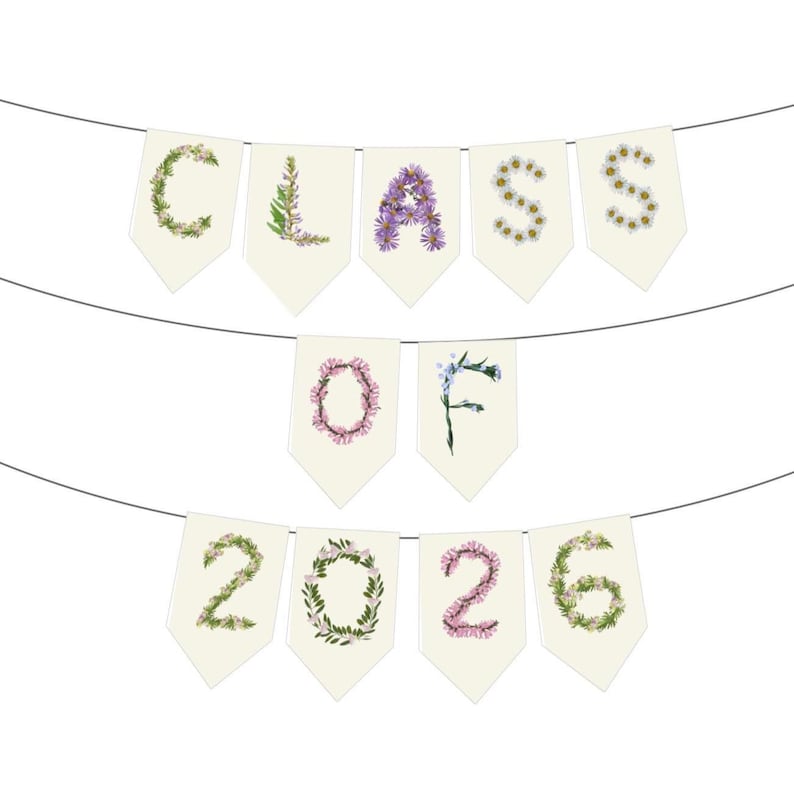 Wildflower Graduation Banner - Customizable - Girls Class of 2026 Party ...