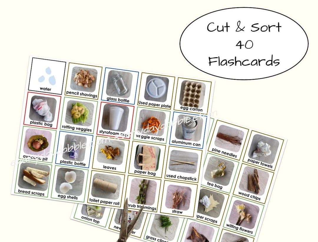 Compost Flashcards Printable Activity to Learn About Composting - Etsy ...