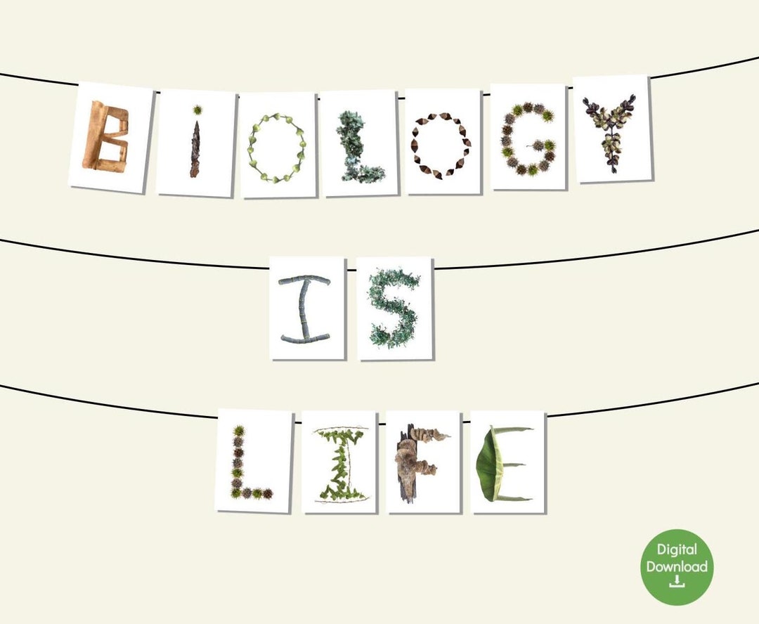 Biology is Life Printable Banner Nature Banner for Science Classroom ...