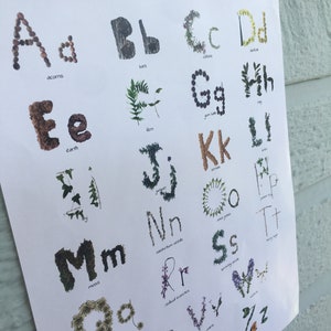 Digital Woodland Alphabet Poster Botanical Alphabet Poster - Etsy
