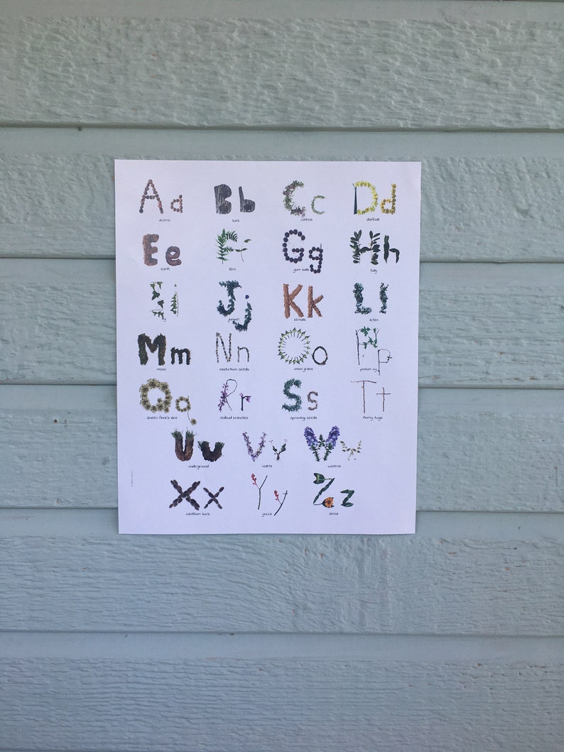 Digital Woodland Alphabet Poster Botanical Alphabet Poster - Etsy