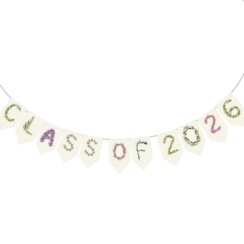 Wildflower Graduation Banner - Customizable - Girls Class of 2026 Party ...