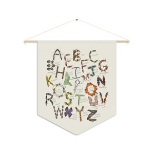 Labelled Insect Alphabet Pennant Nature Alphabet Fabric Poster Phonetic ...