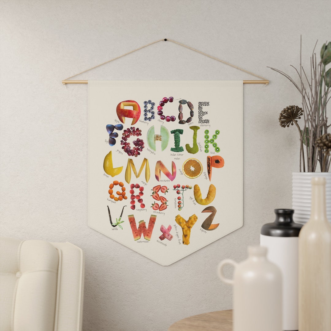 Eat Your Fruits and Vegetables Pennant Fabric Food Alphabet Fun Food ...