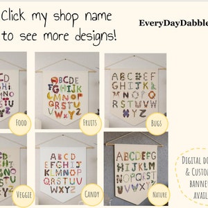 Eat Your Fruits and Vegetables Pennant Fabric Food Alphabet Fun Food ...