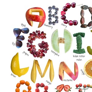 Eat Your Fruits and Vegetables Pennant Fabric Food Alphabet Fun Food ...