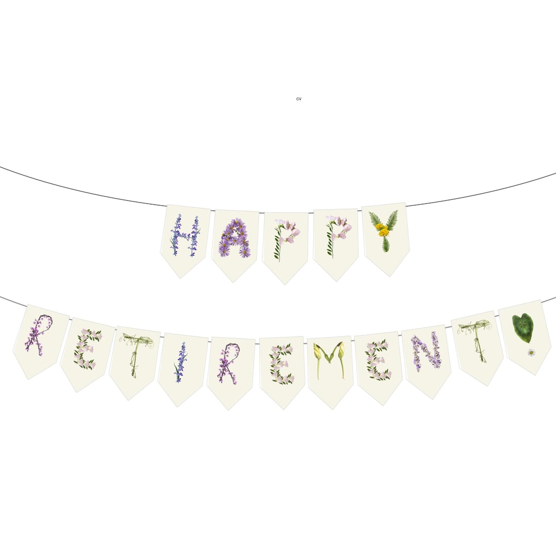 Happy Retirement Banner - Personalizable Retirement Banner - Flower ...