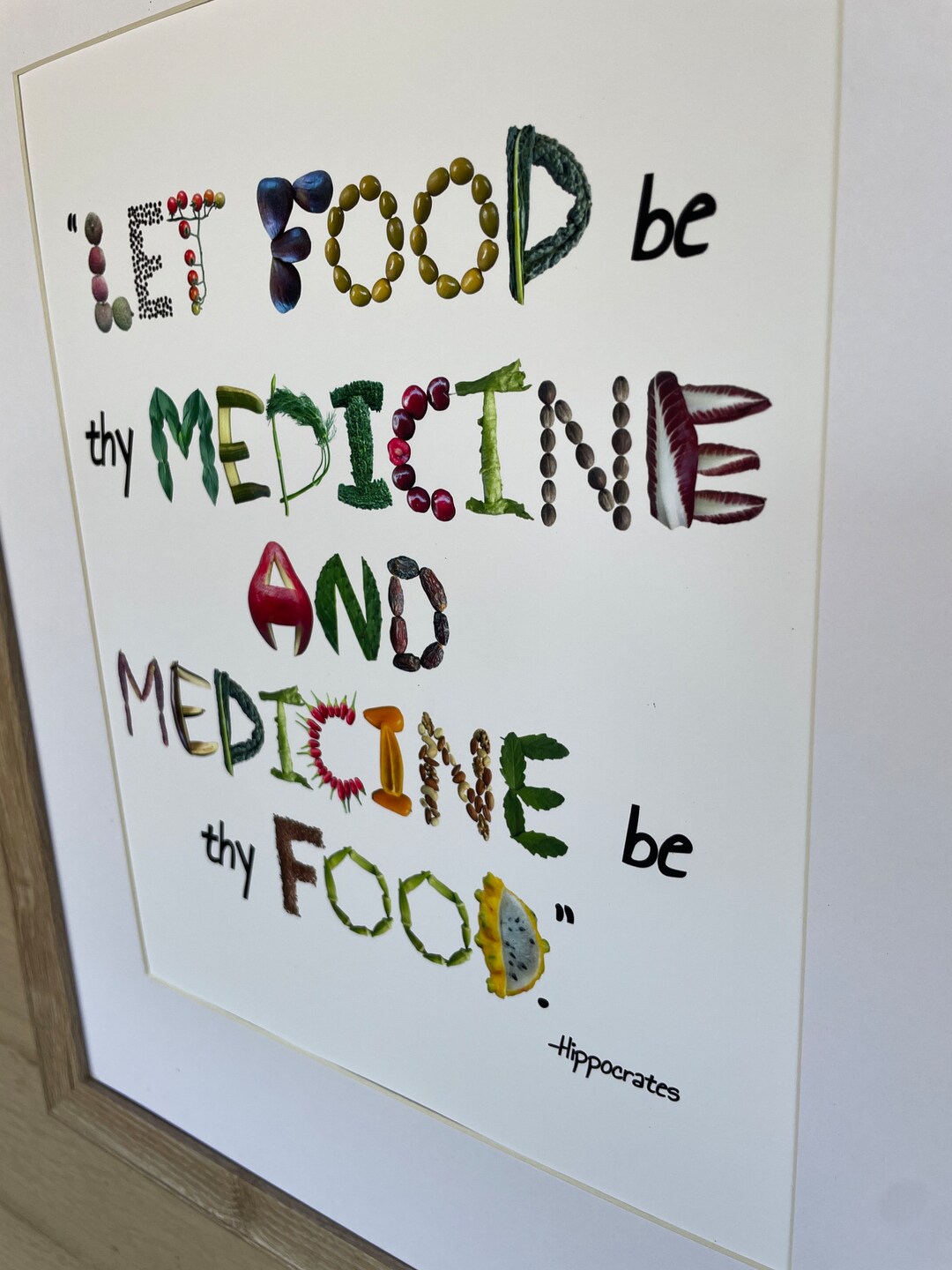 Hippocrates Quote Art Print: Food Alphabet Kitchen Decor - Etsy