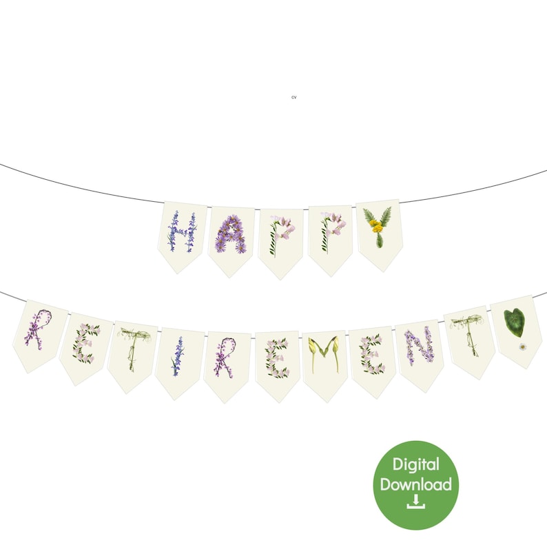 Happy Retirement Banner - Printable Flower Themed Retirement Sign ...