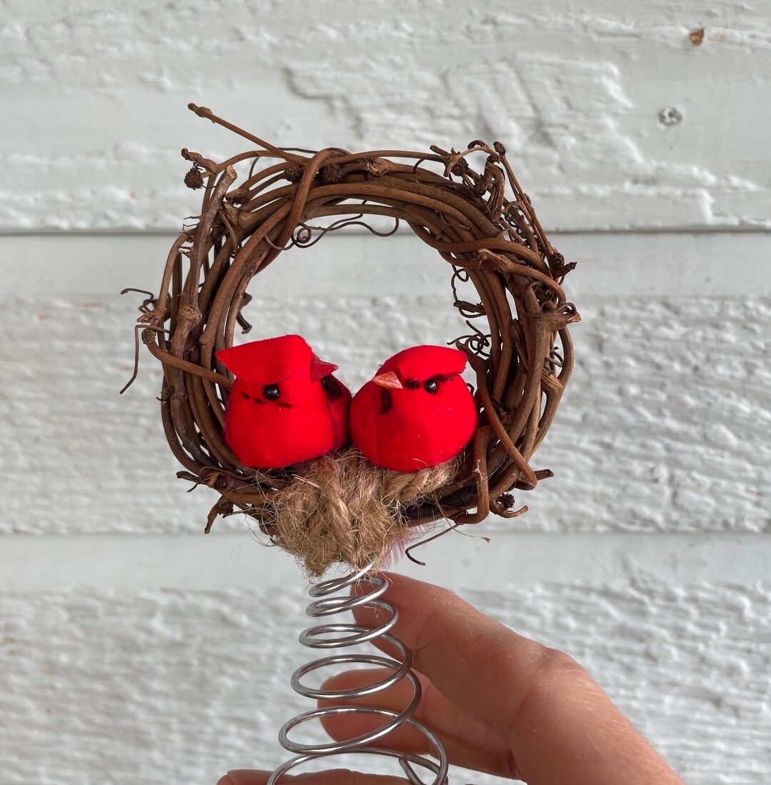 Easter Tree Topper - Spring Tree Topper With Birds in Wreath Nest - Etsy