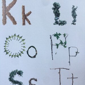 Digital Woodland Alphabet Poster Botanical Alphabet Poster - Etsy