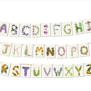 Wildflower Alphabet Printable Hanging Letter Cards | Phonetic Flower ...