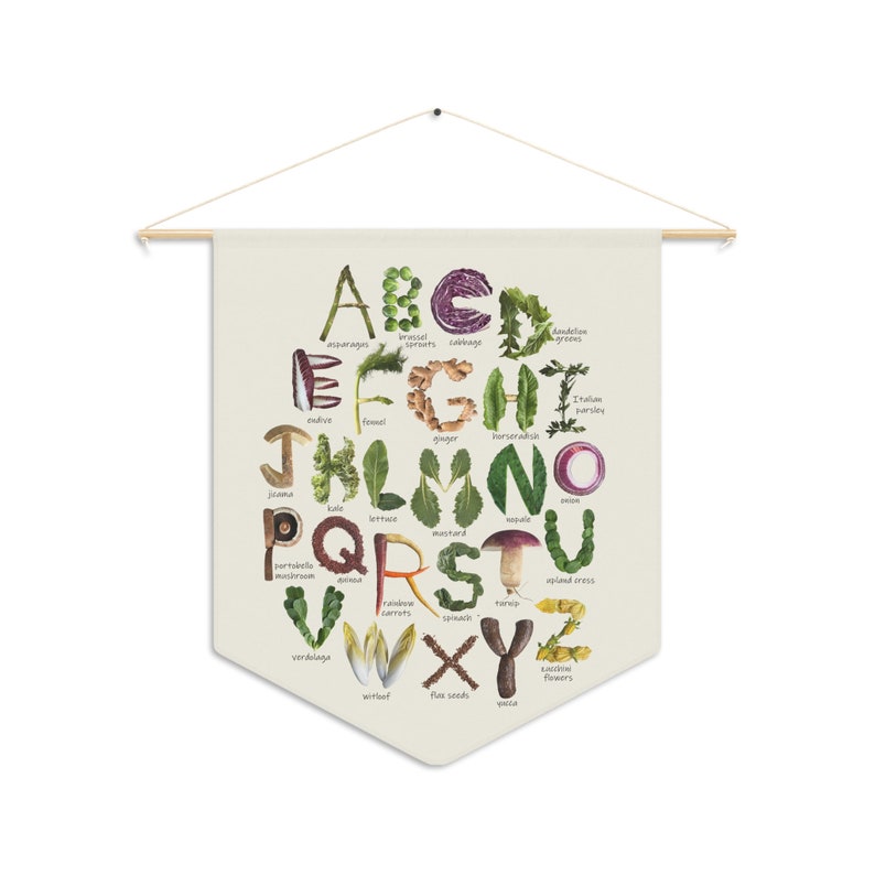 Colorful Vegetable Alphabet Wall Hanging - Healthy Eating Decor for ...