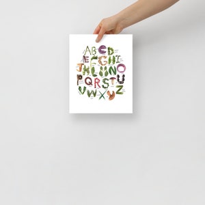 Vegetable Alphabet Poster | Unframed Print for Veggie Themed Nursery or ...