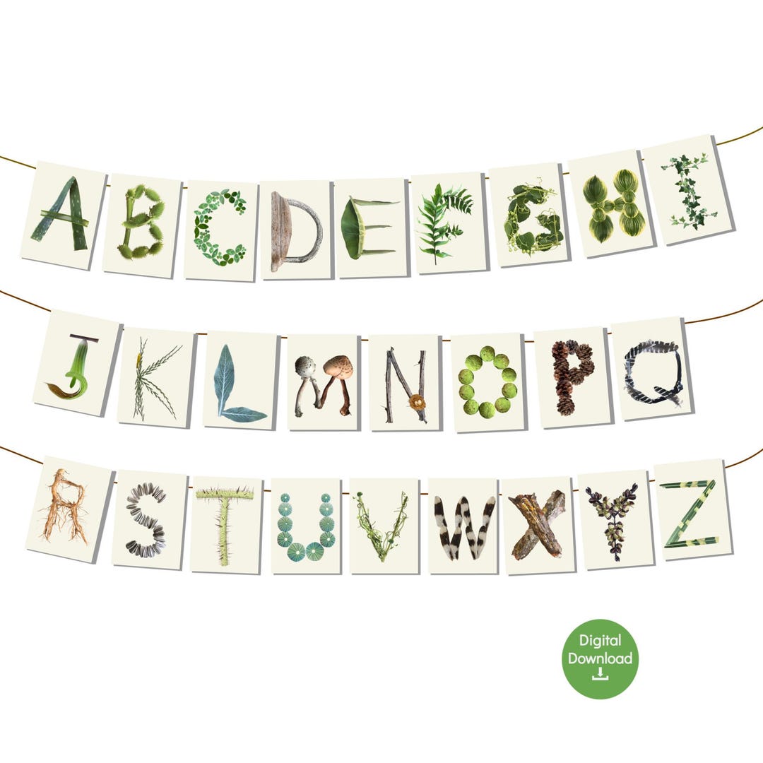 Nature Alphabet Printable Banner - Classroom Botanical ABC - Reggio ...