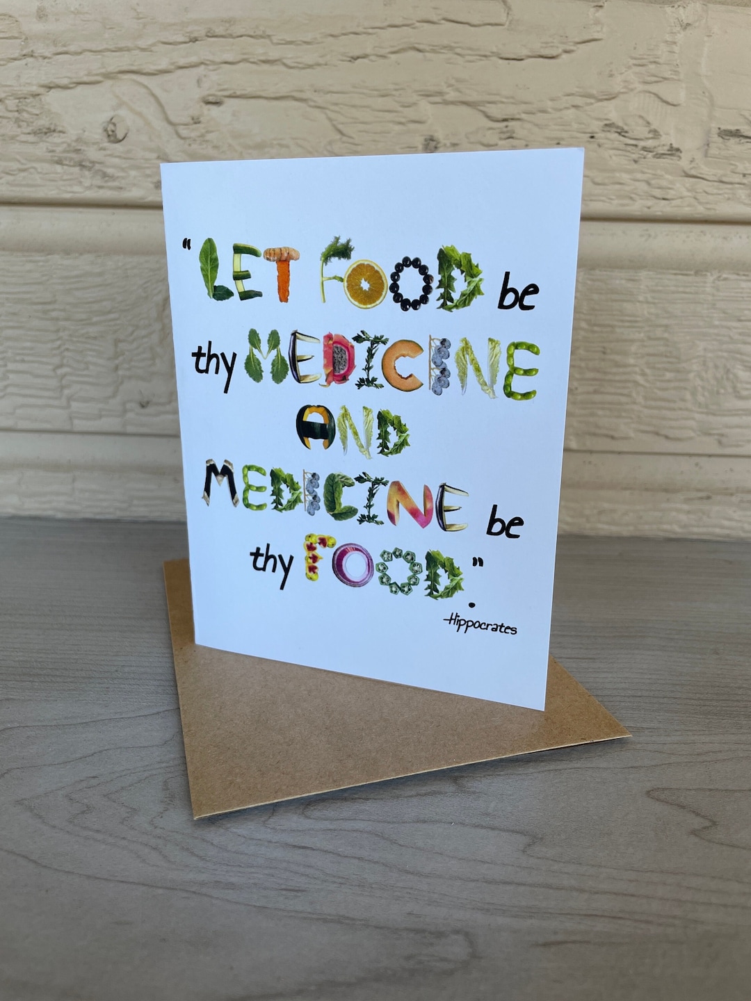 Let the Food Be Thy Medicine Greeting Card Get Well Card Nutrition ...