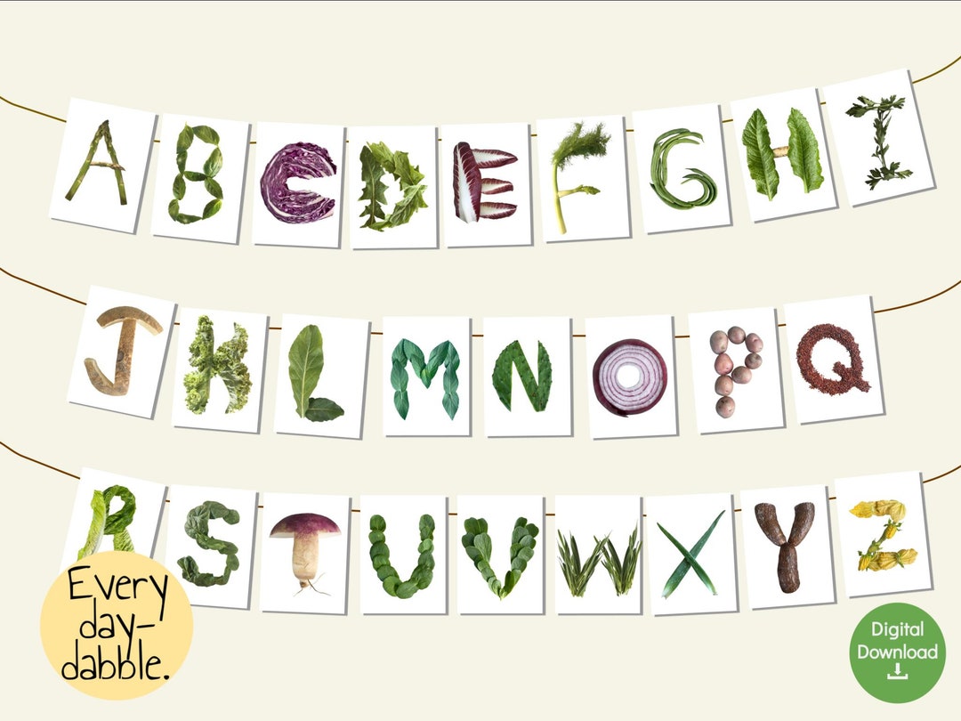 Vegetables From A to Z - Printable Alphabet Banner - Make Your Own ...