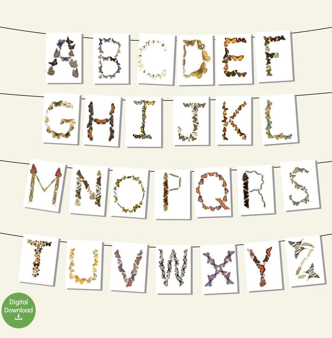 Butterfly Alphabet - Butterfly Themed Decor for Nursery or Classroom ...