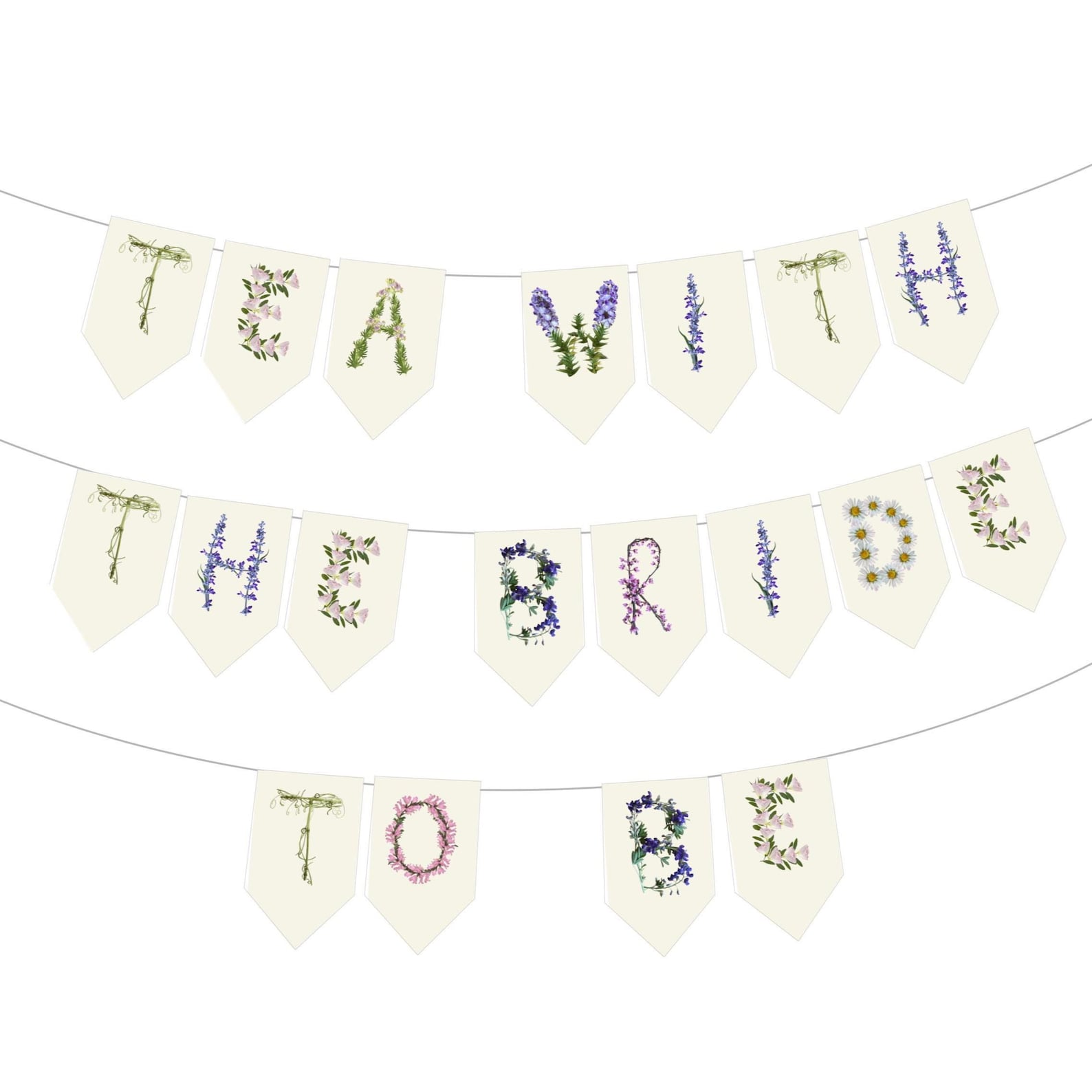 Personalizable Tea Party Bridal Shower Banner - Bride to Be Banner ...