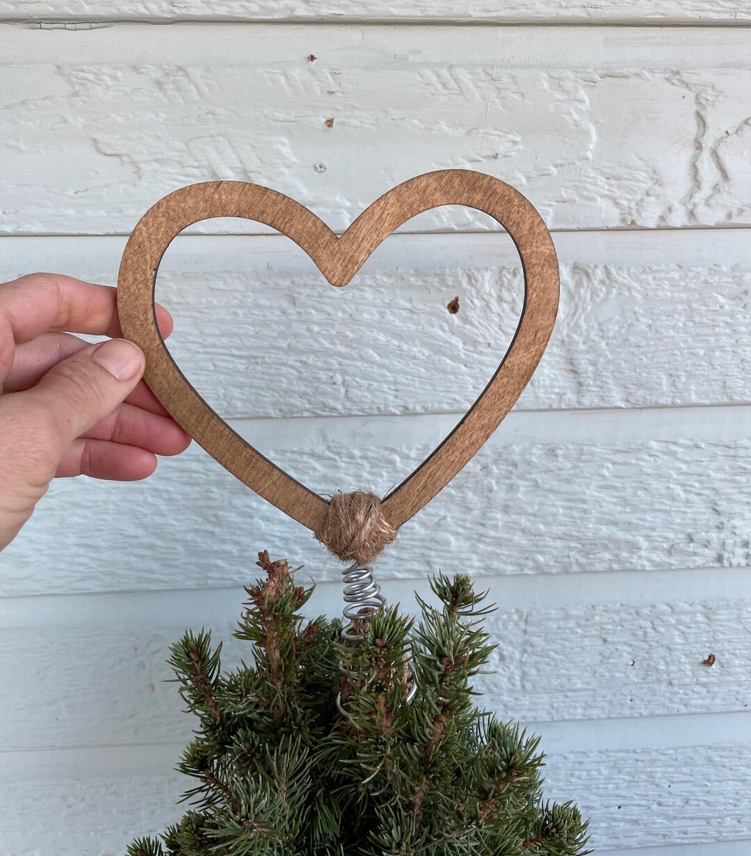 Wood Heart Tree Topper: Rustic Nature Tree Decoration - Etsy