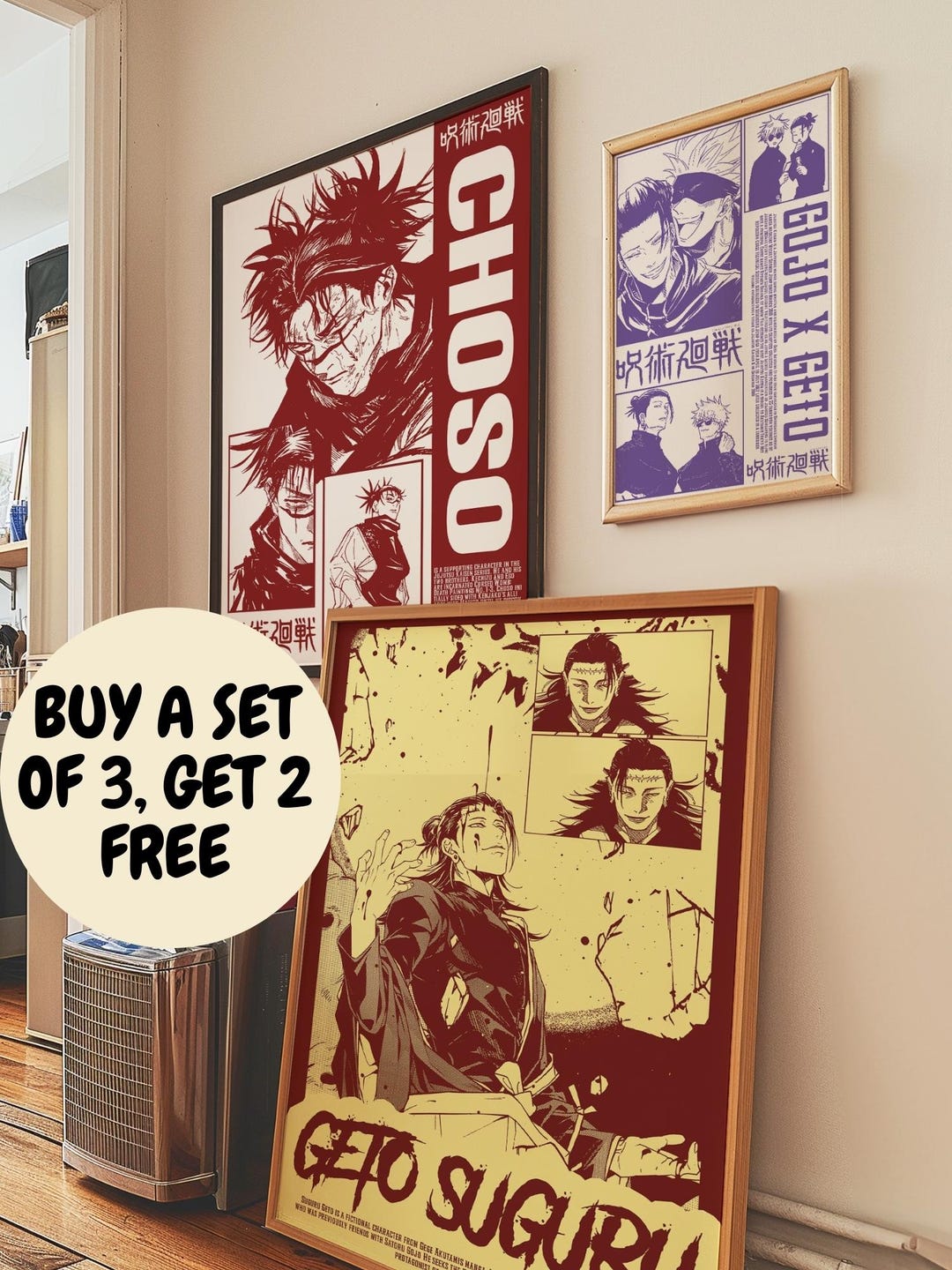 Anime Poster Set of 3 buy 3 Get 2 Free Poster Anime Gifts Anime Art ...