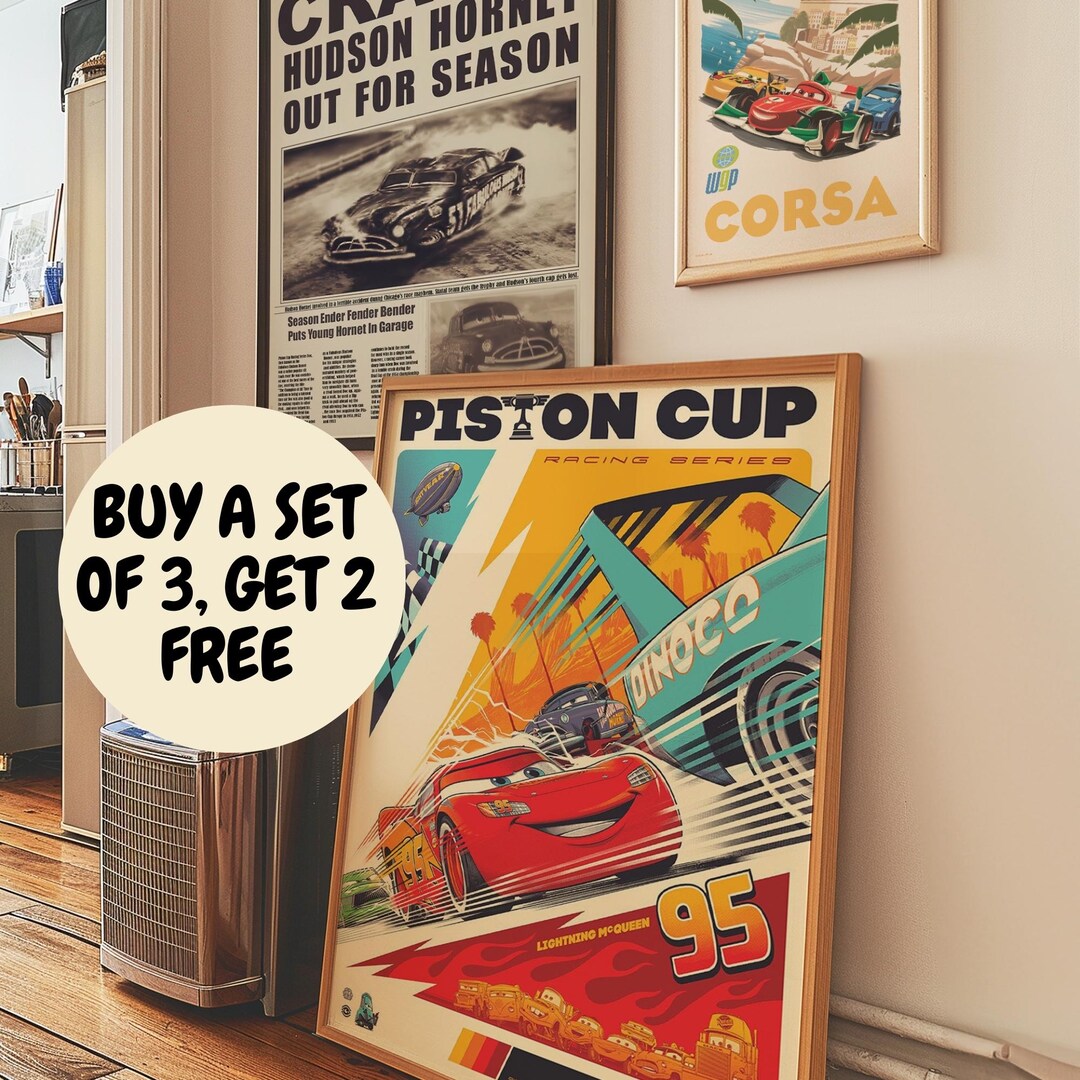 Cars Movie Poster of 3 Set Lightning Mcqueen Radiator Springs Poster ...